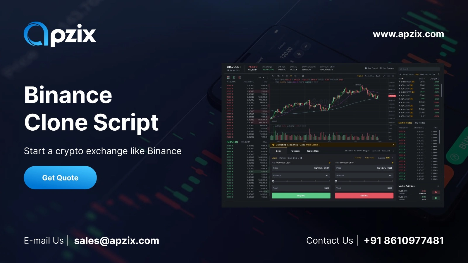 Binance Clone Script to Launch Exchange Platform Instantly | ApziX